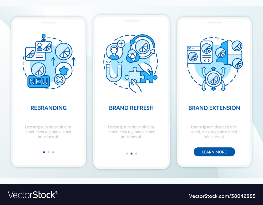 Brand implementation onboarding mobile app page Vector Image