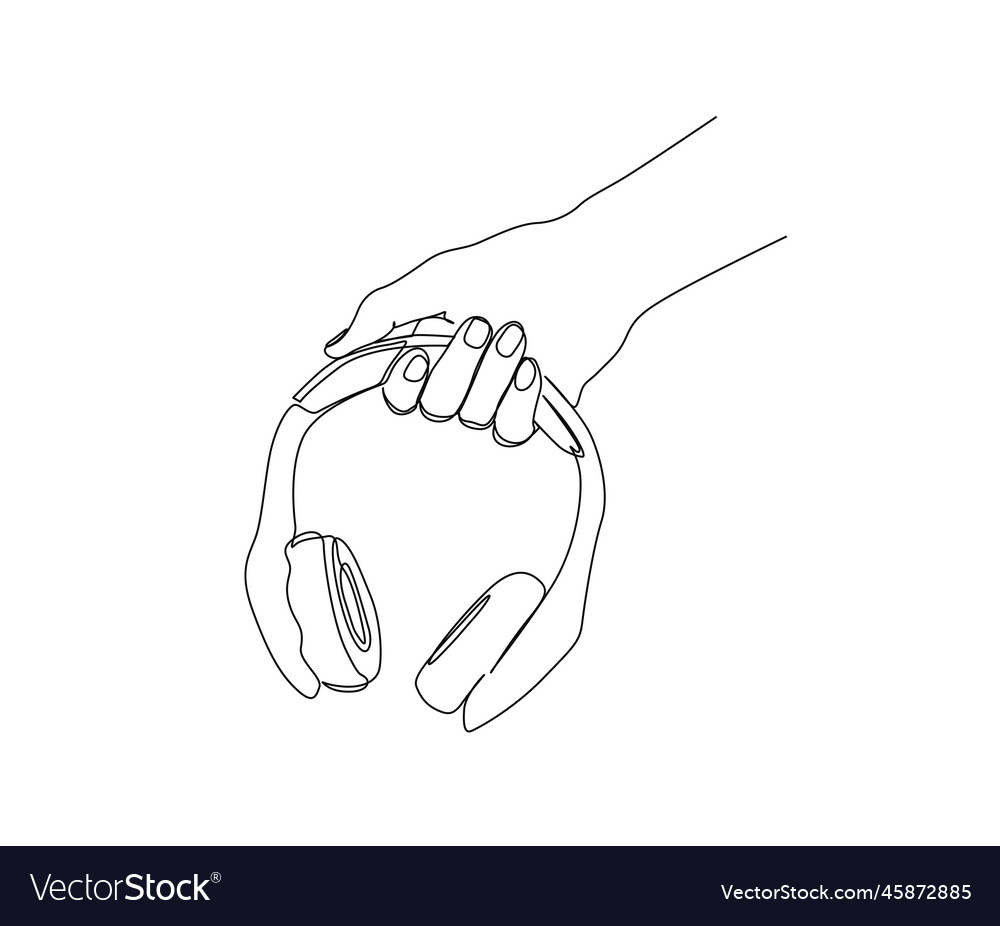 Continuous one line drawing of hand holding Vector Image