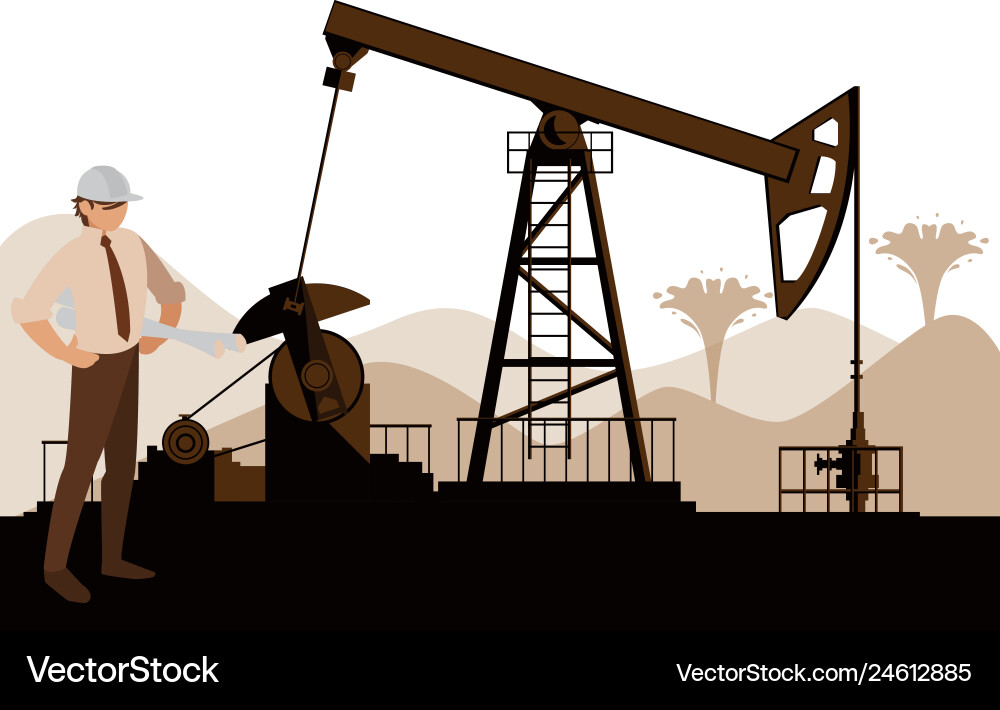 Elegant engineer oil industry worker character Vector Image