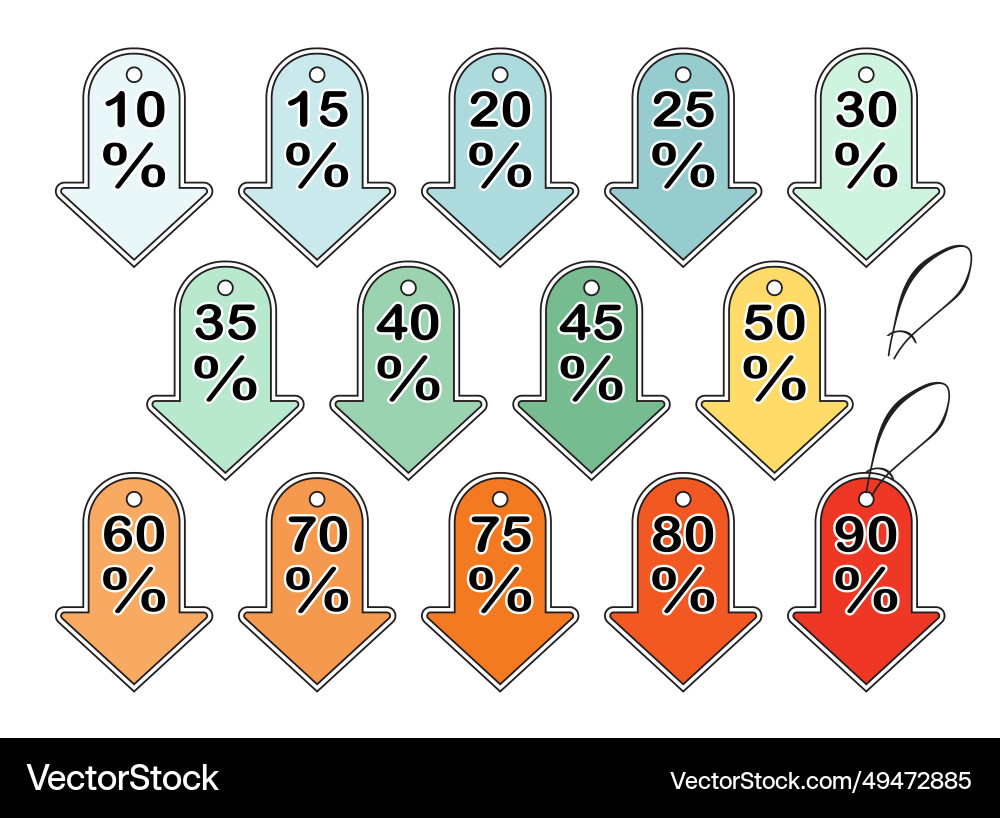 Hand drawn sale discount tags Royalty Free Vector Image