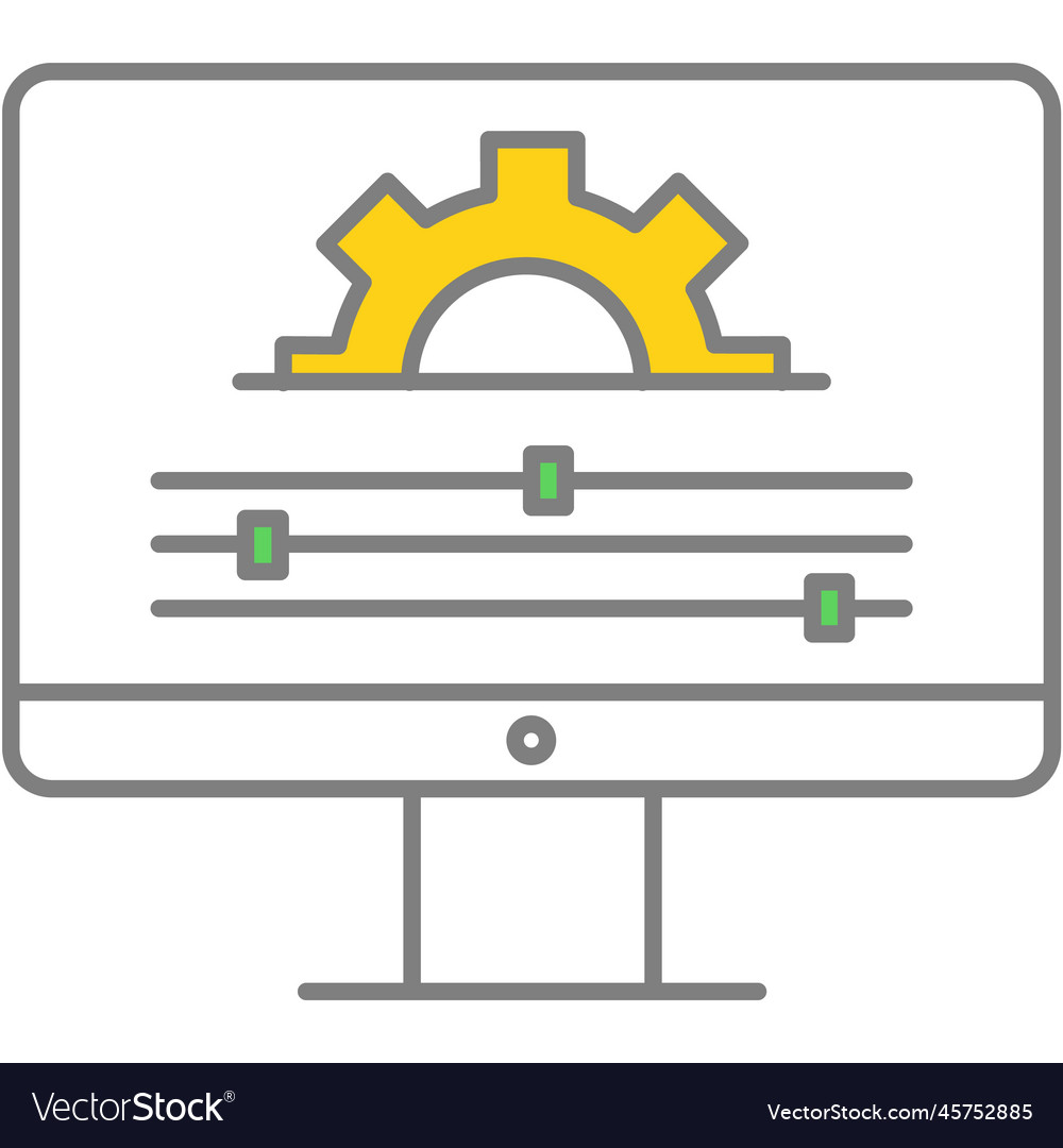 Modification icon pc software upgrade flat Vector Image