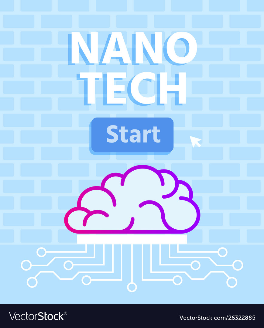 Nano tech brain development with microprocessor Vector Image