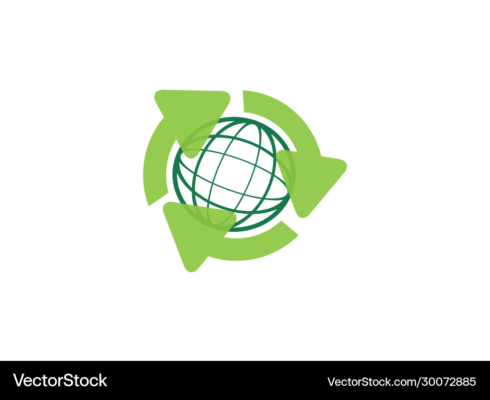 Recycling arrow and globe green earth Royalty Free Vector