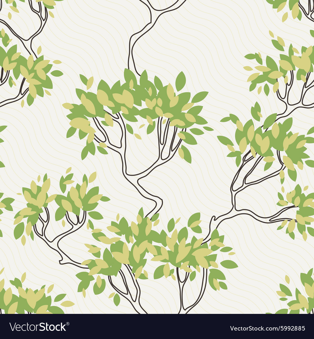 Seamless pattern tree branches Royalty Free Vector Image