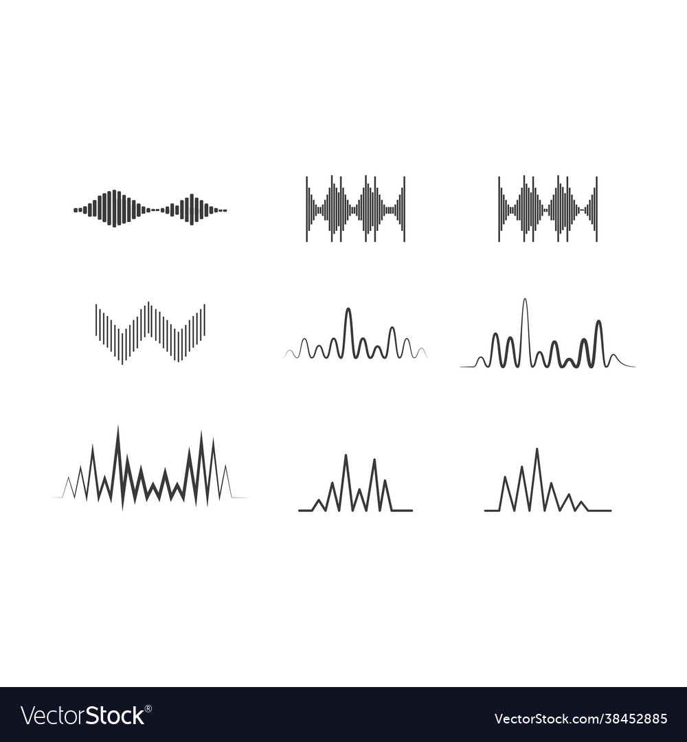 Set sound wave Royalty Free Vector Image - VectorStock