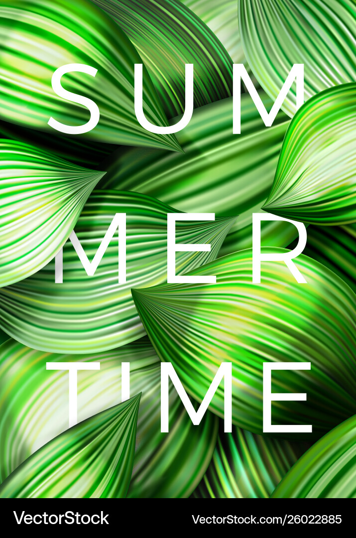 Summer time design green leaves abstract Vector Image