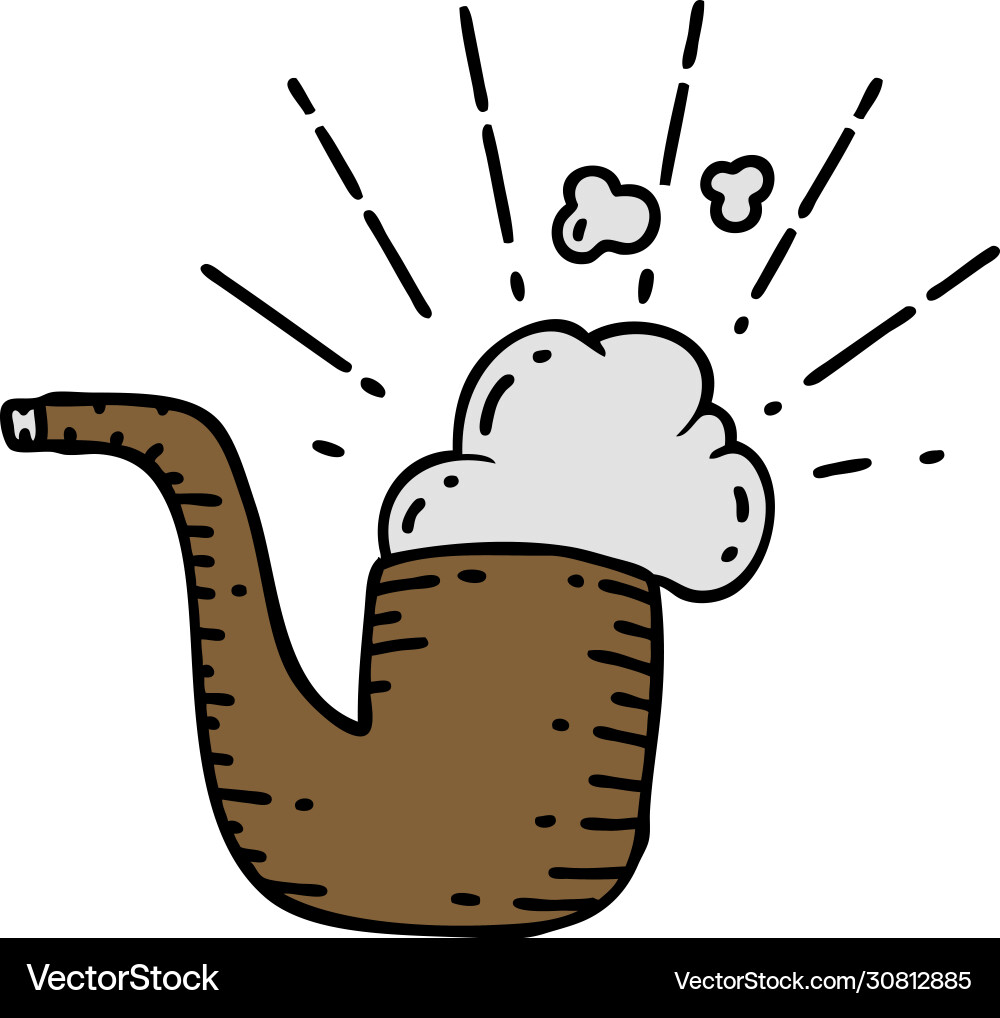 Traditional tattoo style smoking pipe Royalty Free Vector