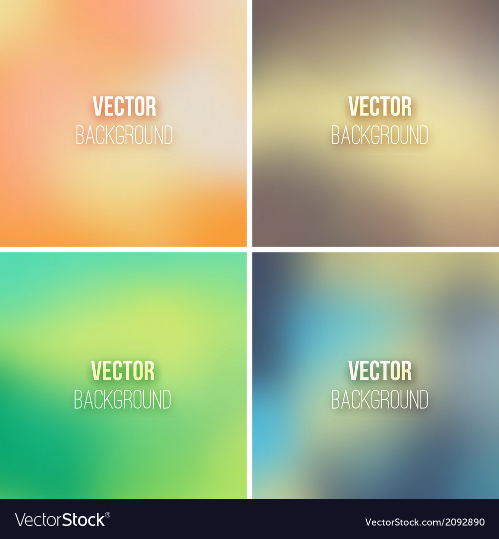 Abstract colorful blurred backgrounds set 15 Vector Image