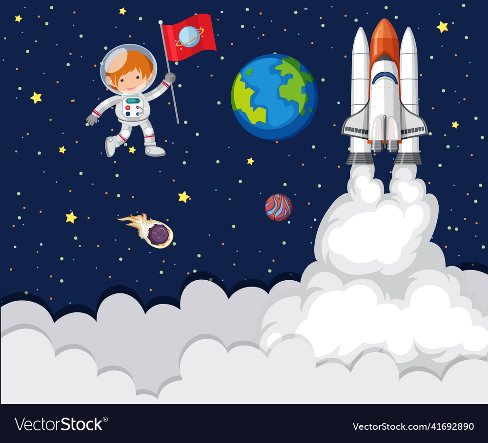 Astronaut exploring the space Royalty Free Vector Image