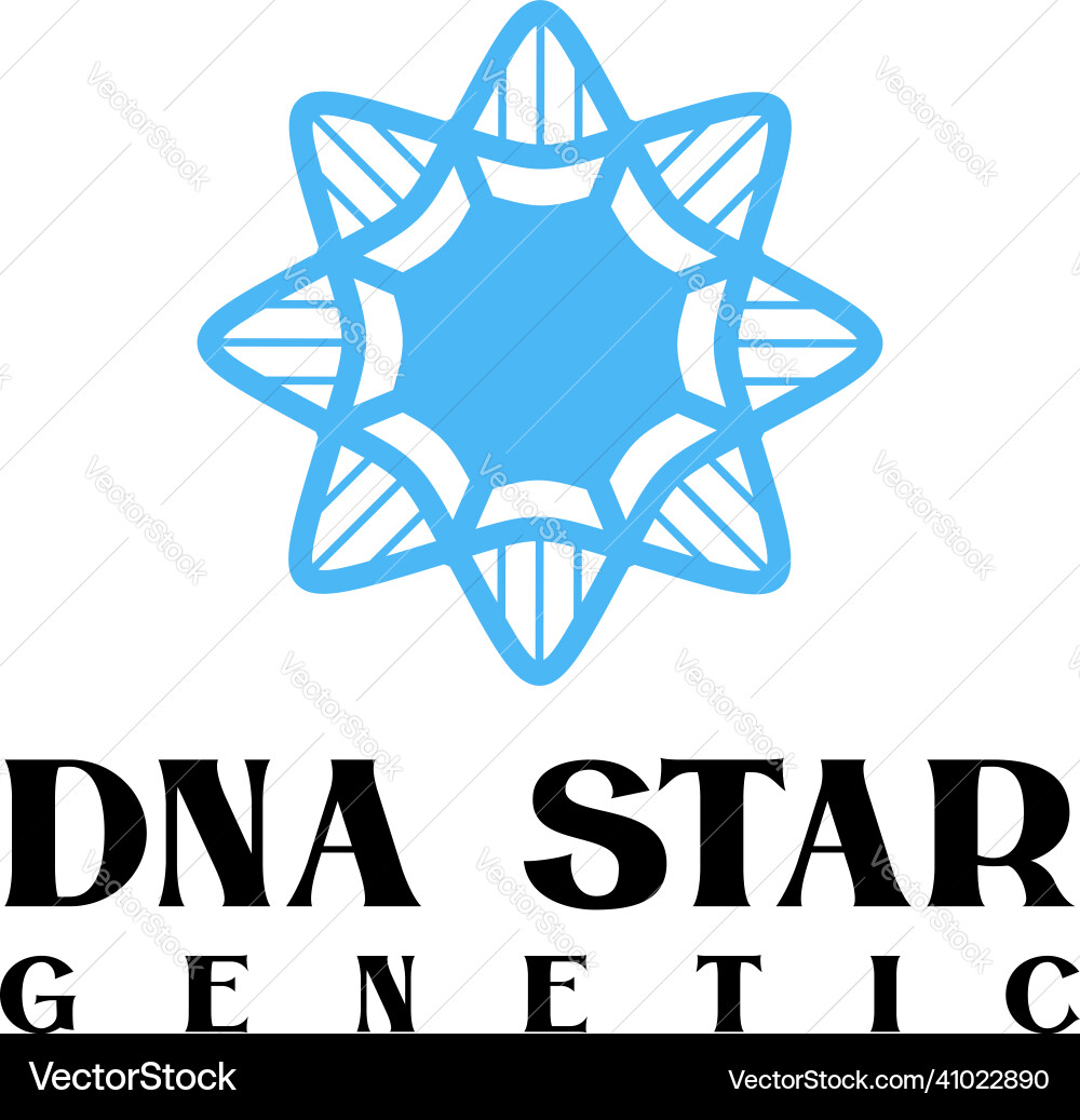 Dna star genetic logo design Royalty Free Vector Image