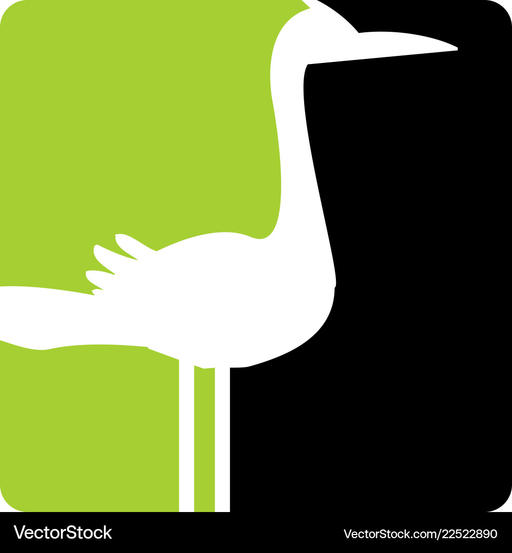 Egret animal logo icon design Royalty Free Vector Image
