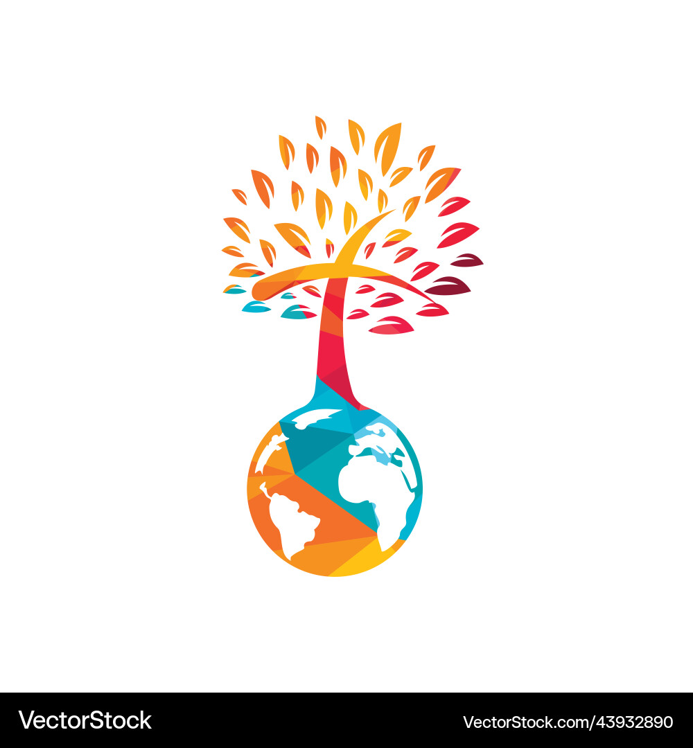 Global church logo design template Royalty Free Vector Image