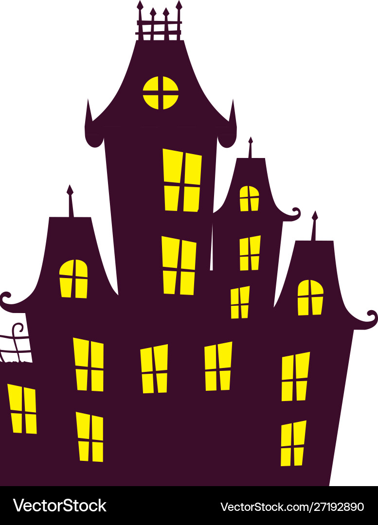 Haunted castle halloween isolated icon Royalty Free Vector