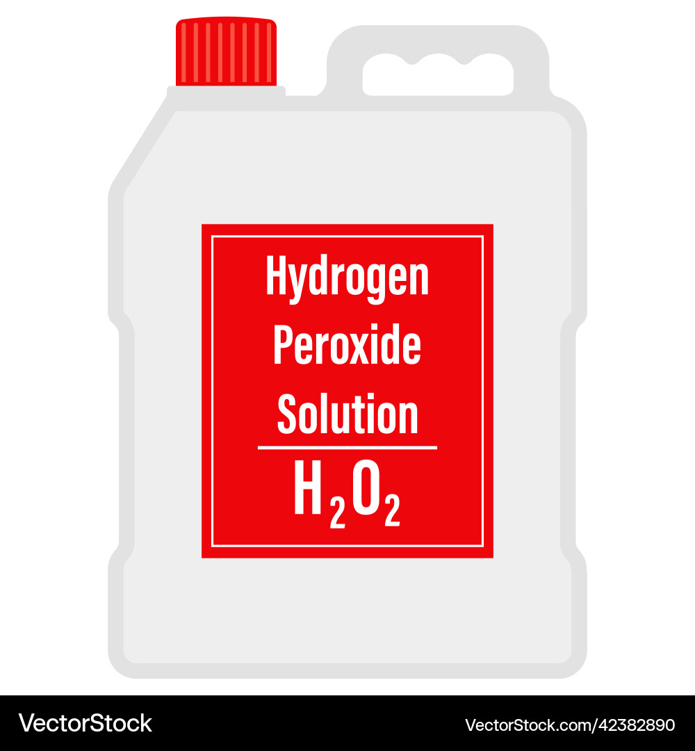 Hydrogen peroxide in a big plastic bottle cartoon Vector Image