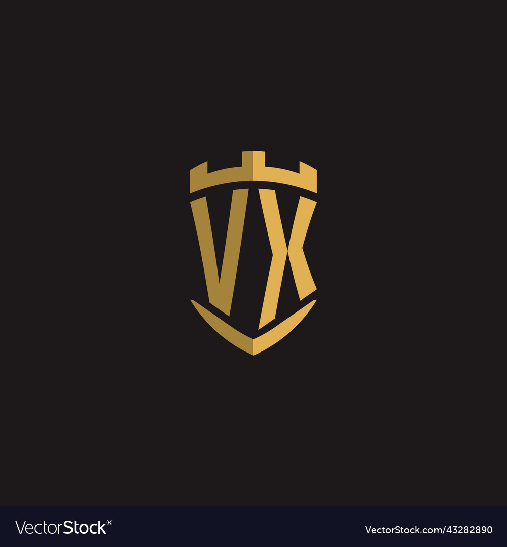 Initials vx logo monogram with shield style design