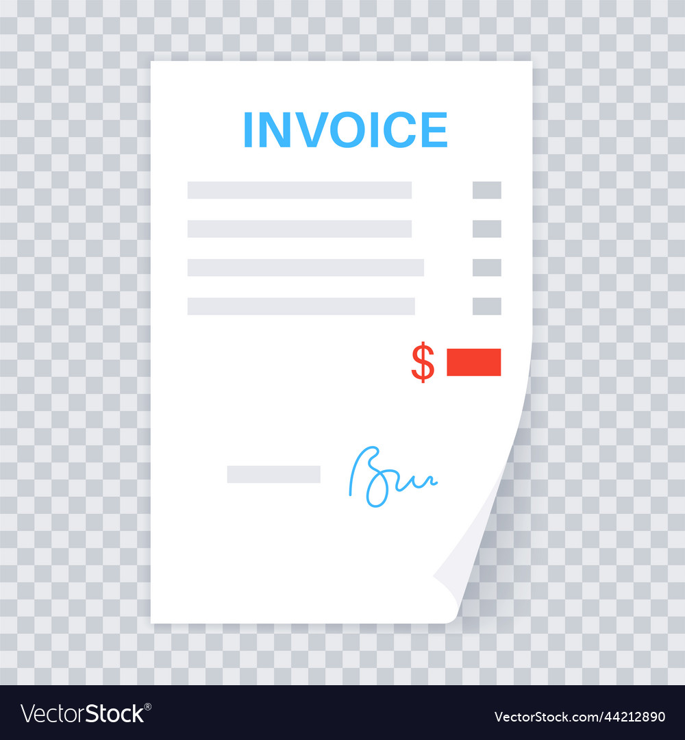 Invoice document form Royalty Free Vector Image