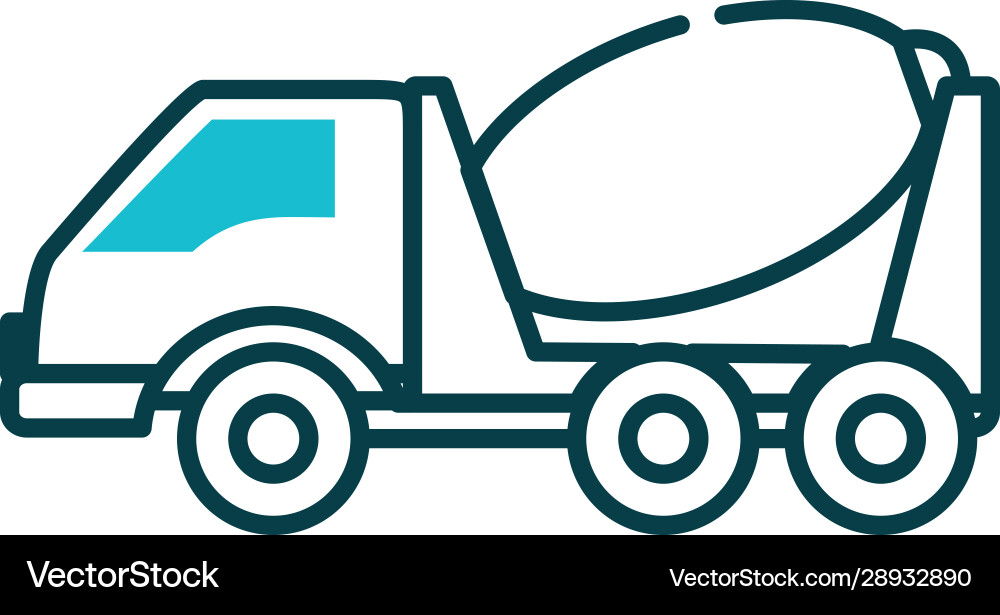 Isolated construction cement mixer truck Vector Image