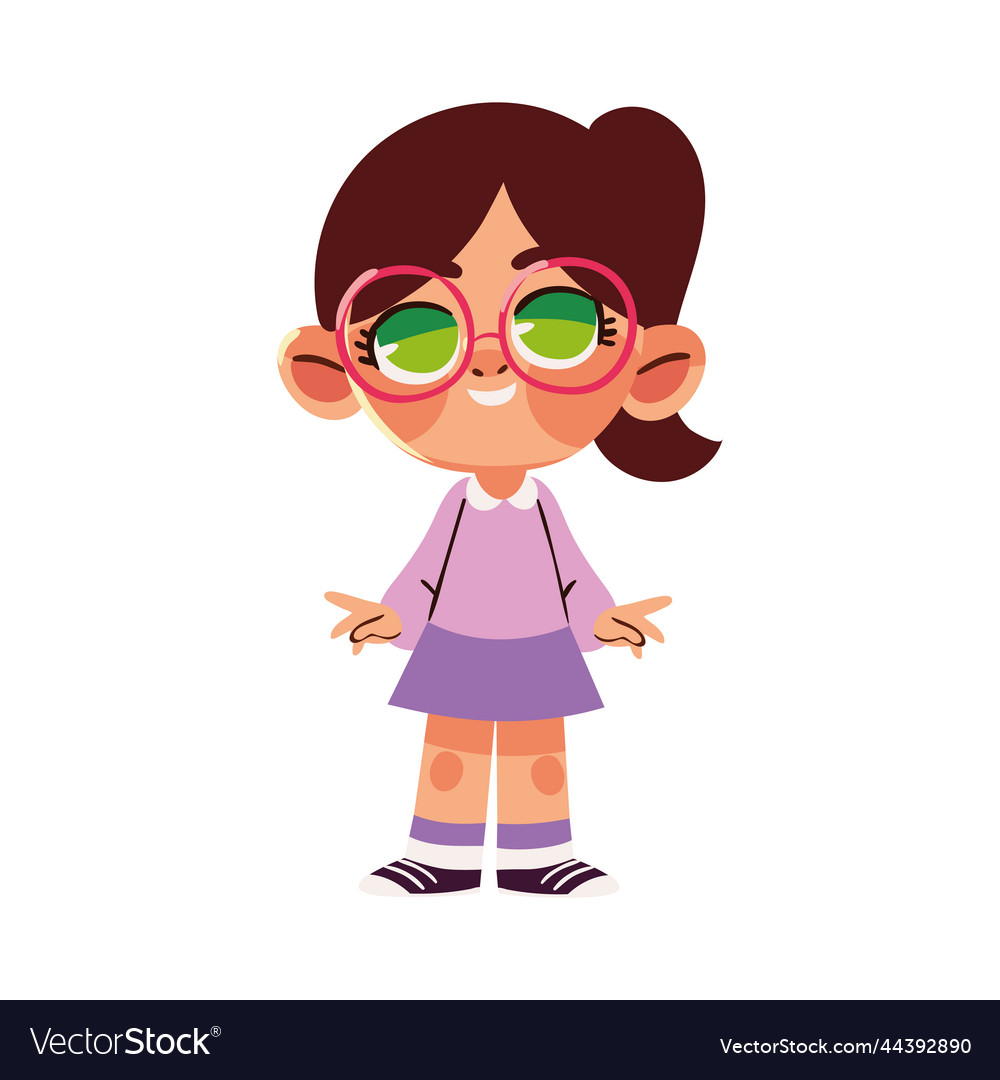 Little girl wearing glasses Royalty Free Vector Image Little girl wearing glasses Royalty Free Vector Image