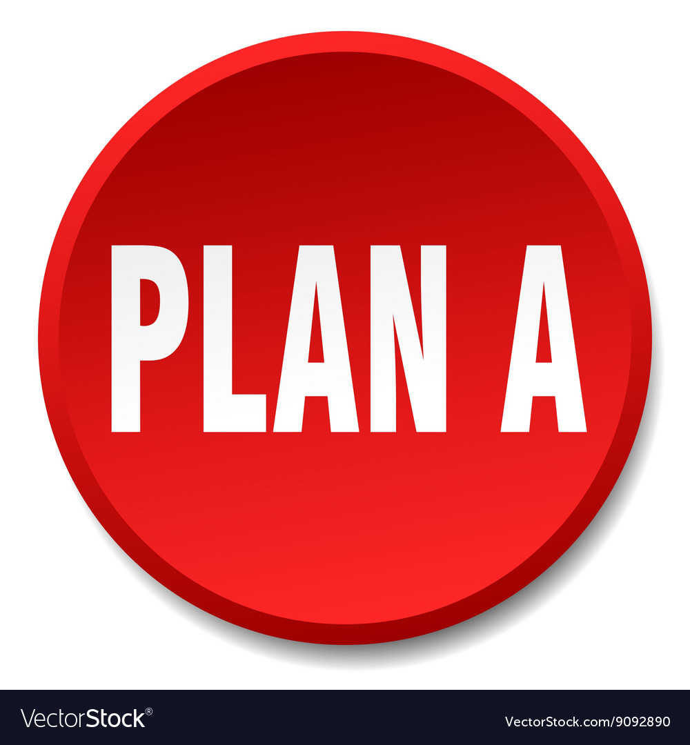 Plan a red round flat isolated push button Vector Image