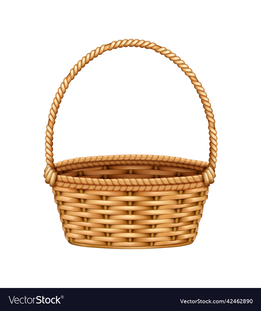 Realistic wicker basket composition Royalty Free Vector Realistic wicker basket composition Royalty Free Vector