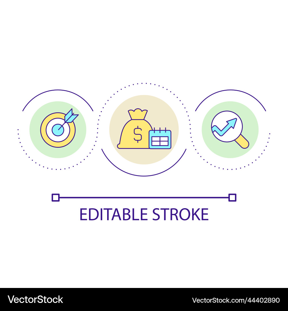 Revenue goal for business loop concept icon Vector Image