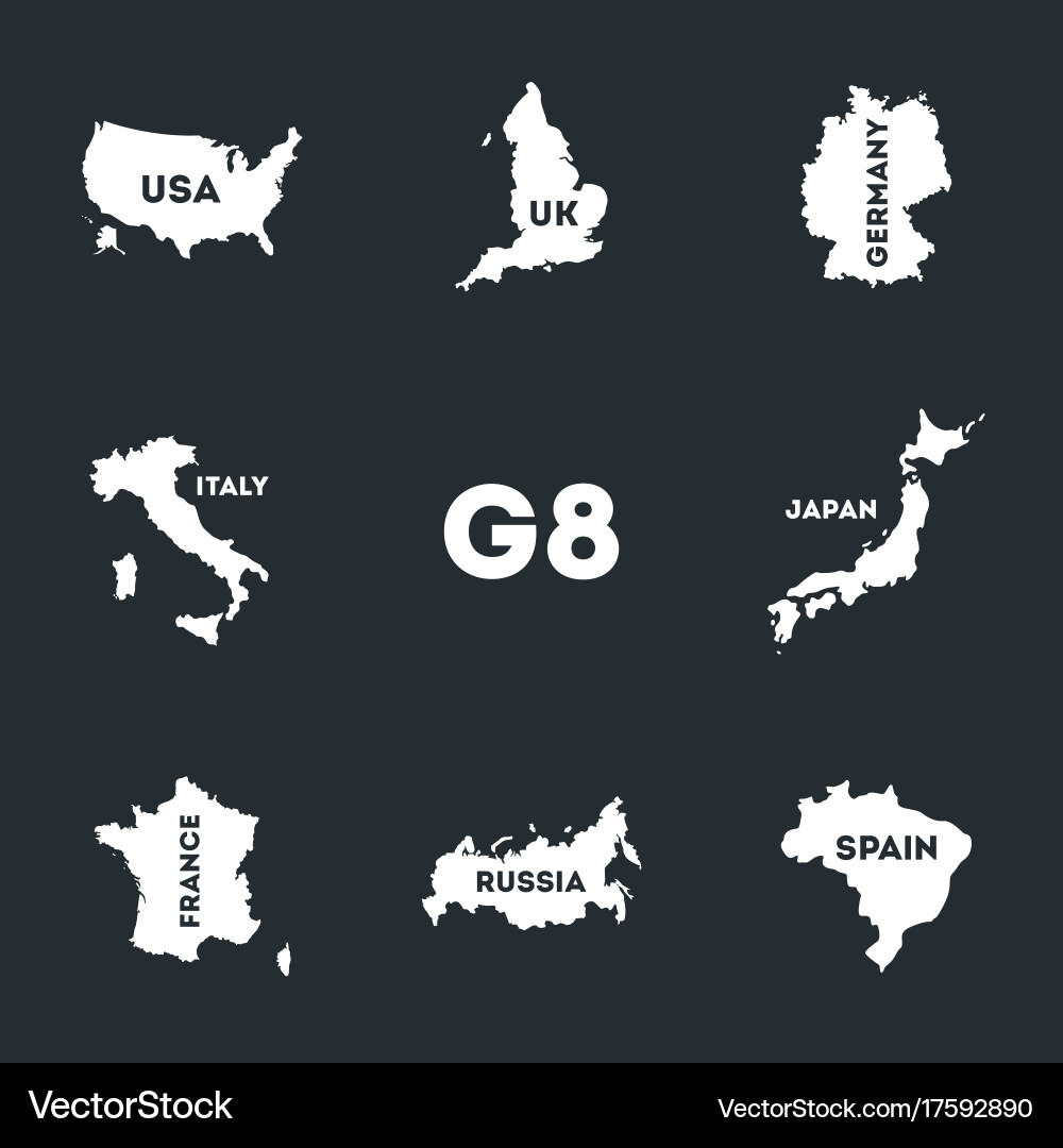 Set of g8 icons Royalty Free Vector Image - VectorStock