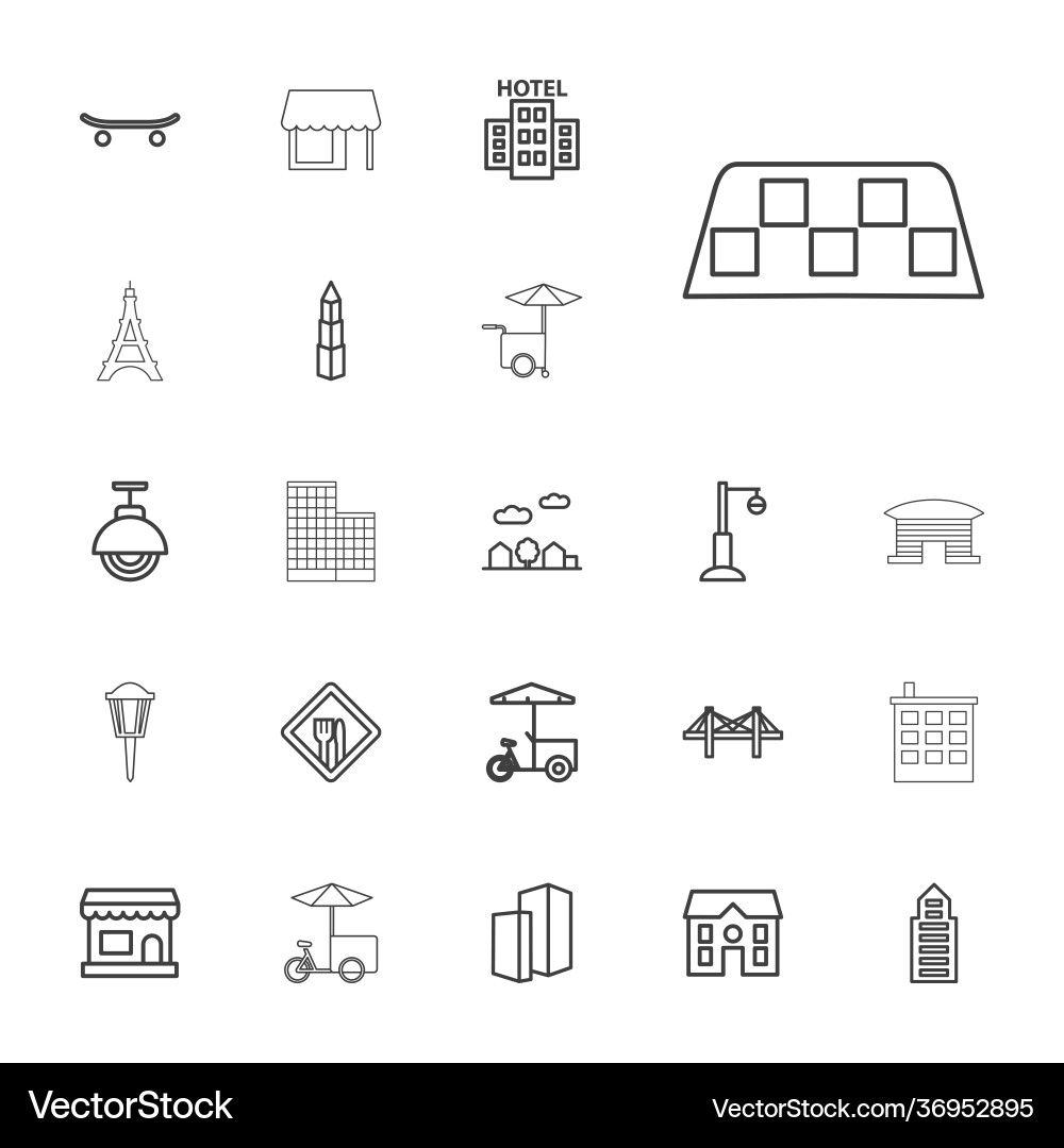 22 city icons Royalty Free Vector Image - VectorStock