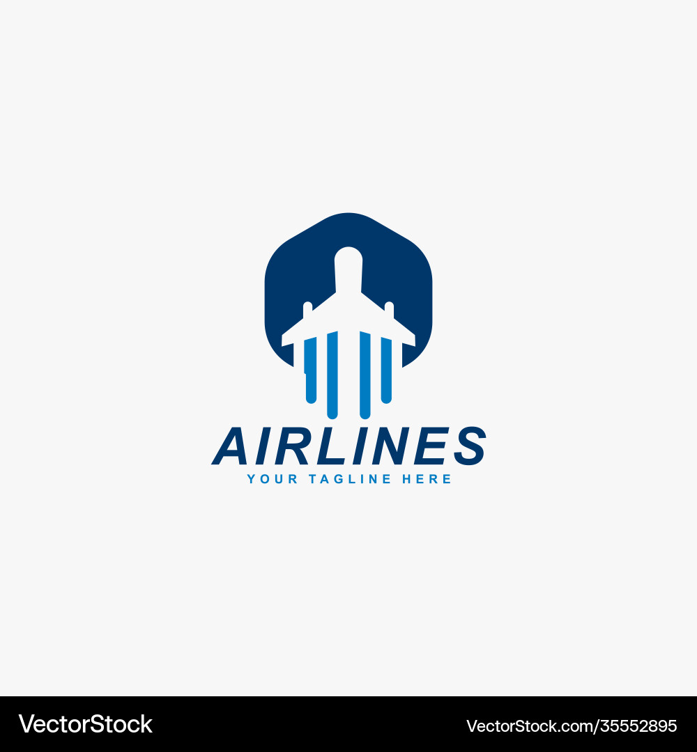 Airline logo design airplane symbol Royalty Free Vector