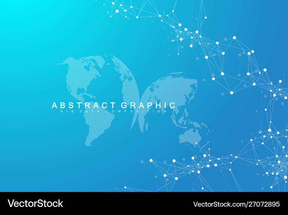 Big data visualization geometric abstract Vector Image
