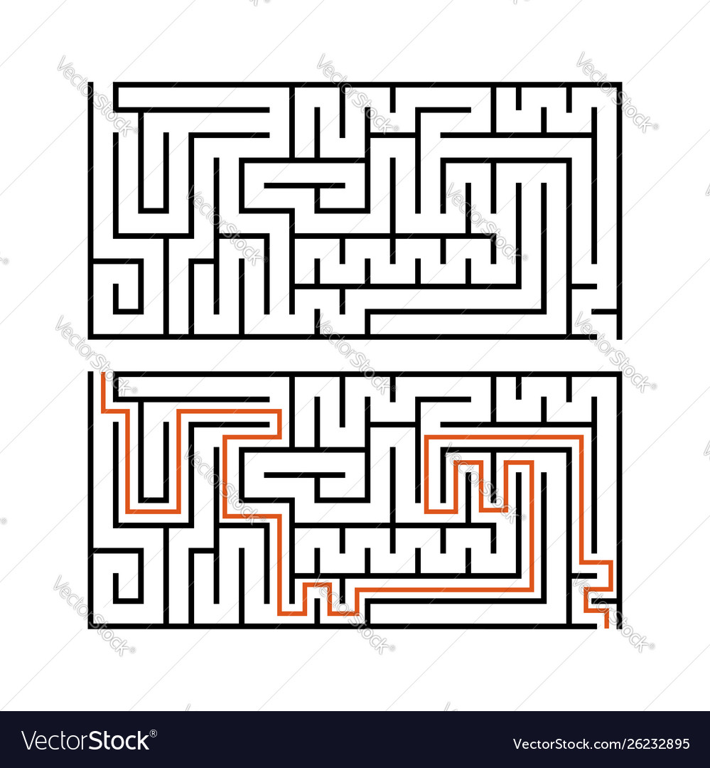 Black rectangular labyrinth with an input Vector Image