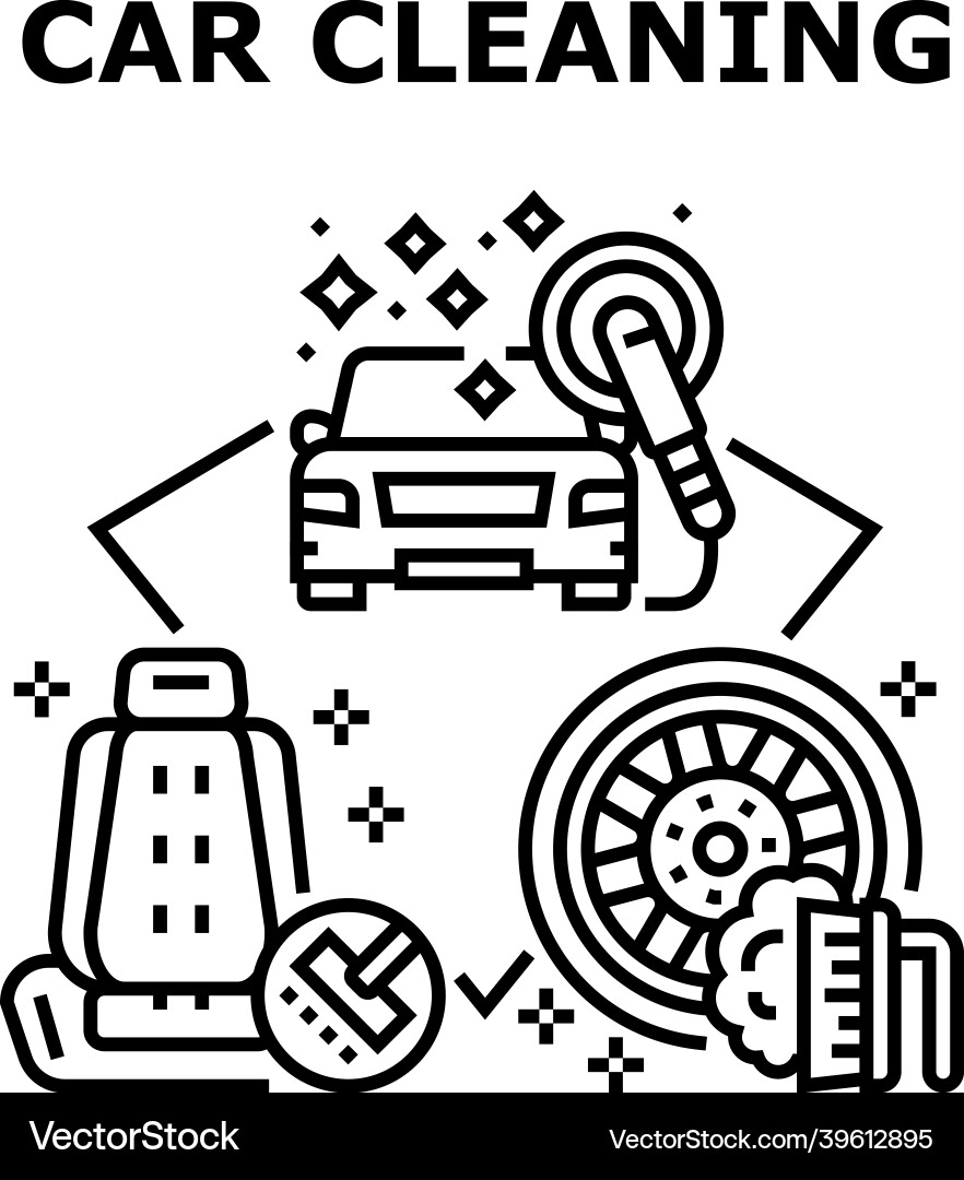 Car cleaning service concept color Royalty Free Vector Image