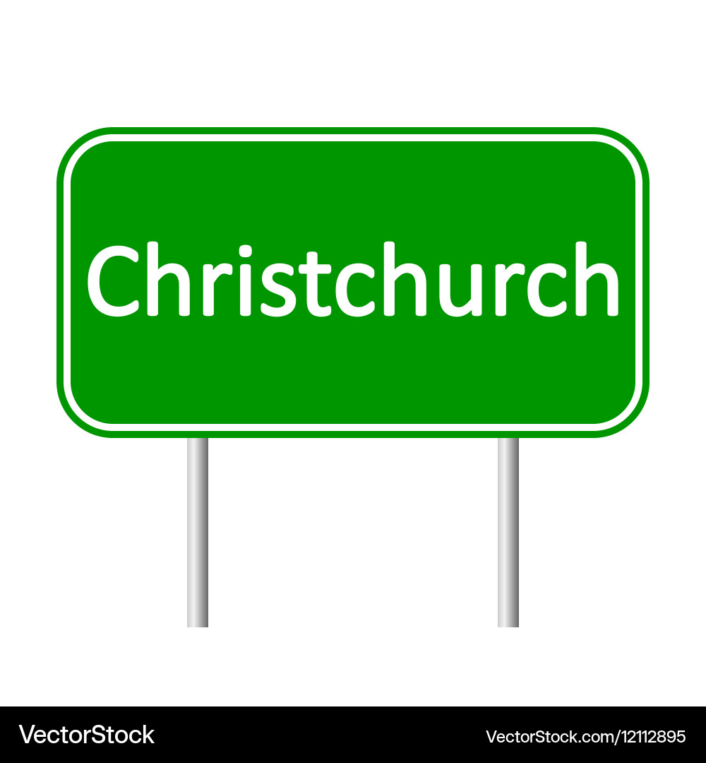 Christchurch road sign Royalty Free Vector Image