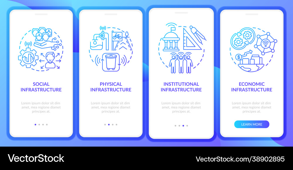 City infrastructures onboarding mobile app page Vector Image