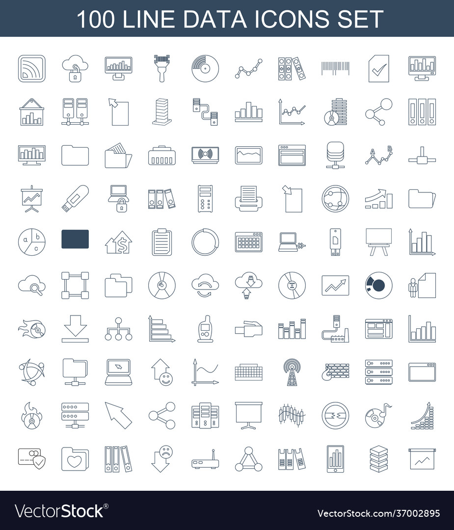 Daten Icons Lizenzfreies Vektorbild - VectorStock