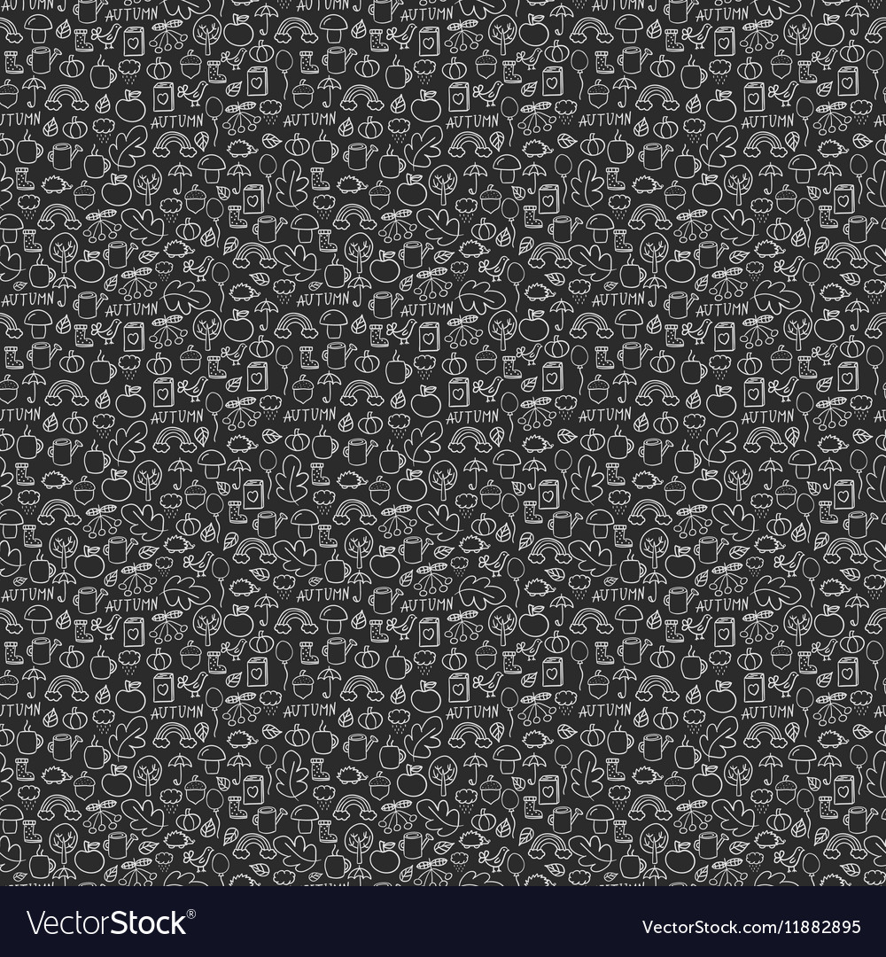 Doodles seamless pattern set Royalty Free Vector Image