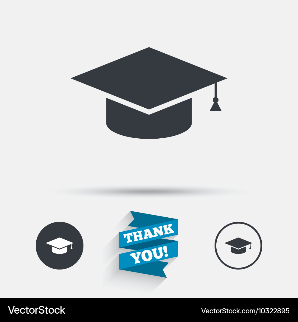 Graduation cap sign icon education symbol Vector Image