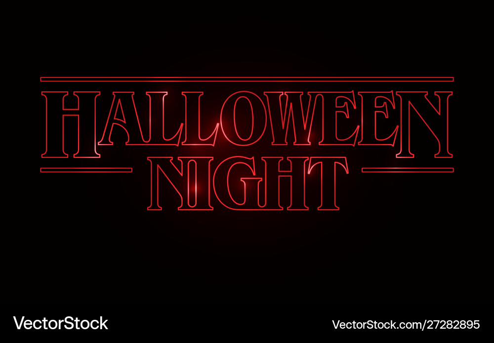 Halloween night party text design word Royalty Free Vector
