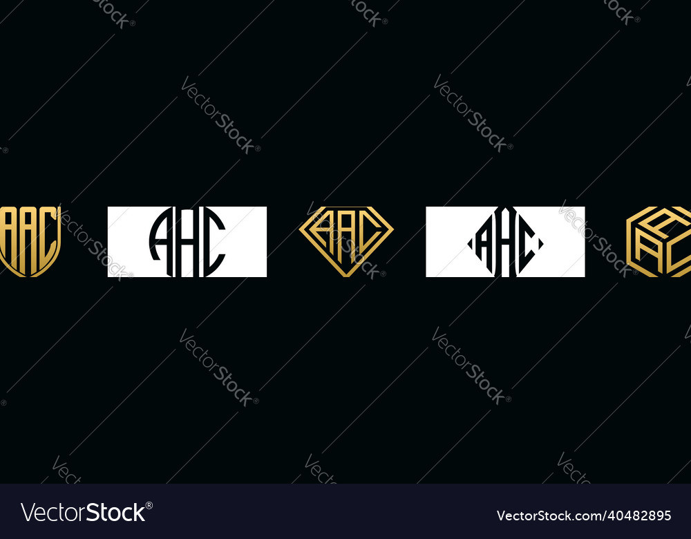 Initial letters abc logo designs bundle Royalty Free Vector