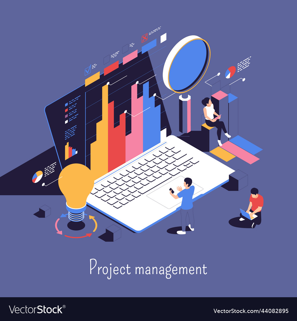 Project management design concept Royalty Free Vector Image