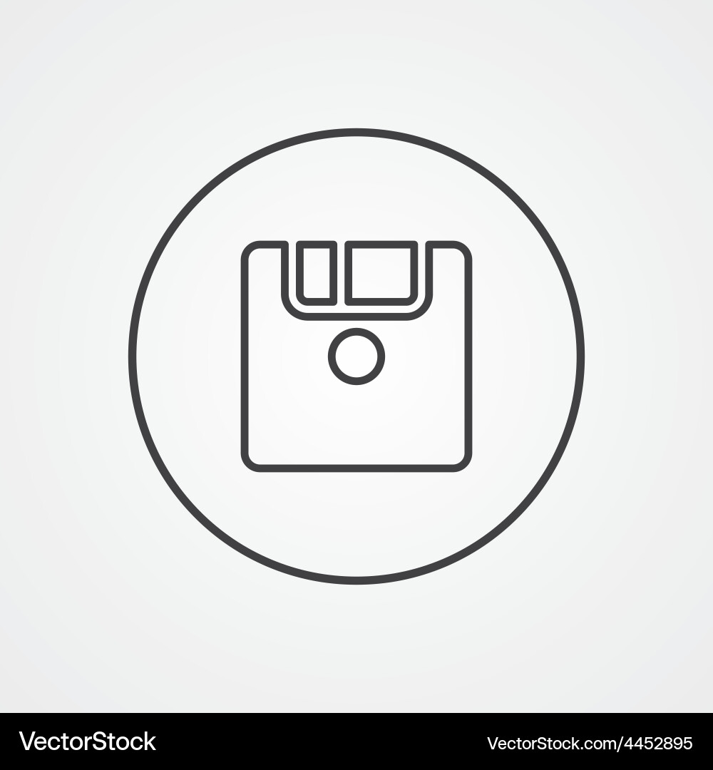 Save outline symbol dark on white background logo Vector Image