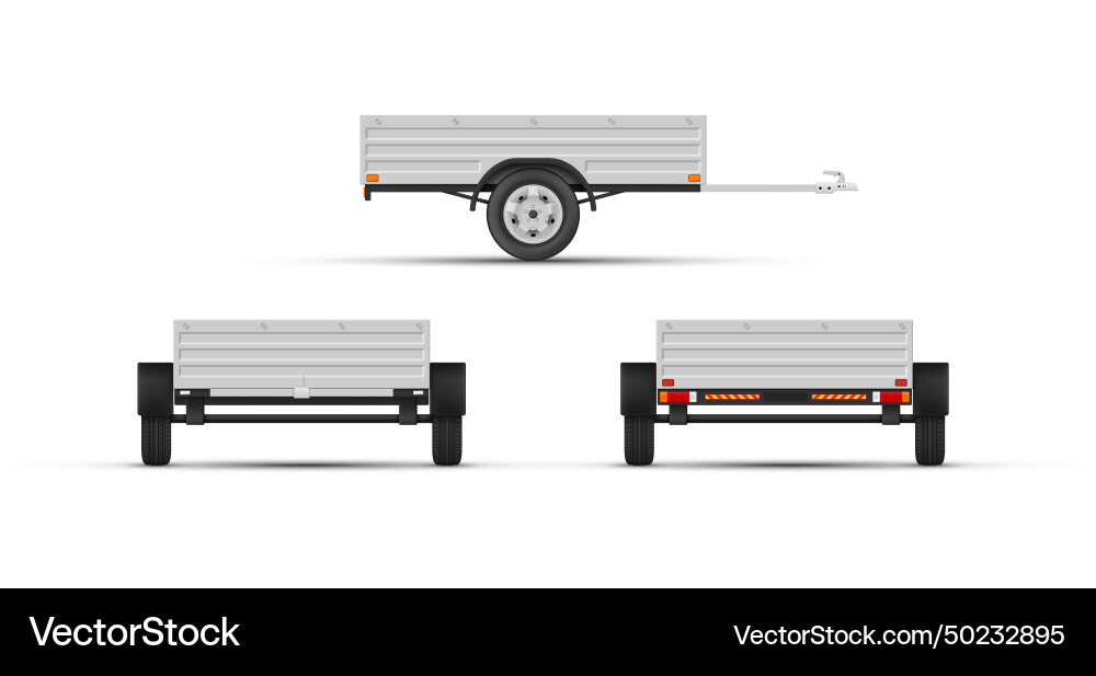 Single axle car trailer for cargo transportation Vector Image