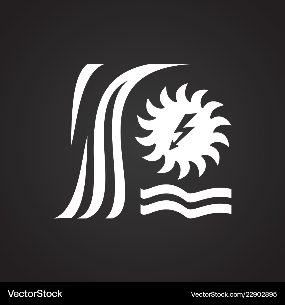Sun wind water energy on black background Vector Image