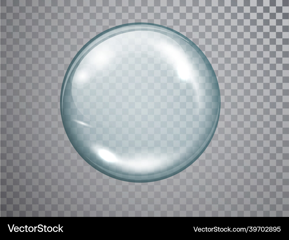 Transparent glass sphere with glares and shadow Vector Image