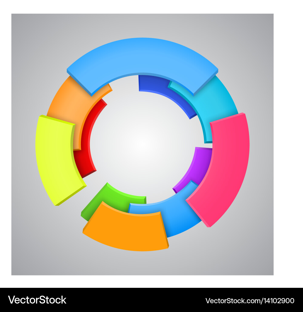 Abstract colorful 3d rainbow logo design Vector Image