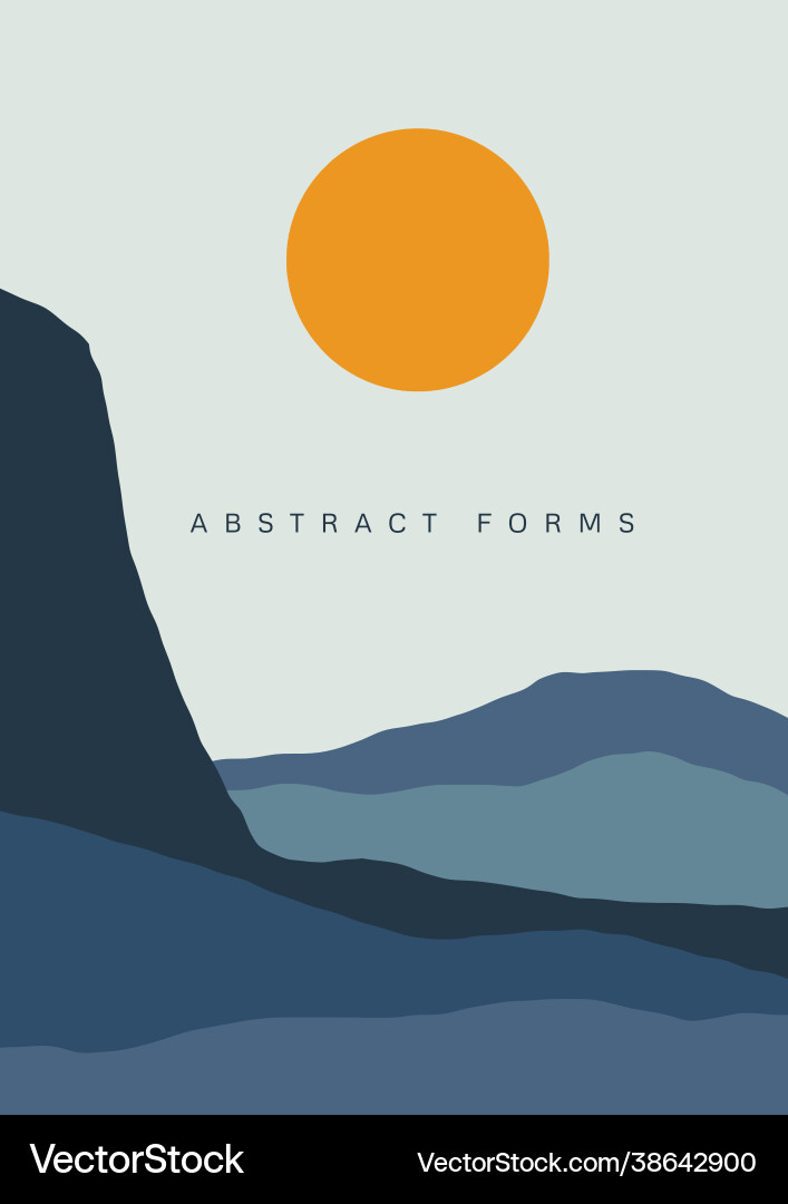 Abstract landscape poster nature background sun Vector Image