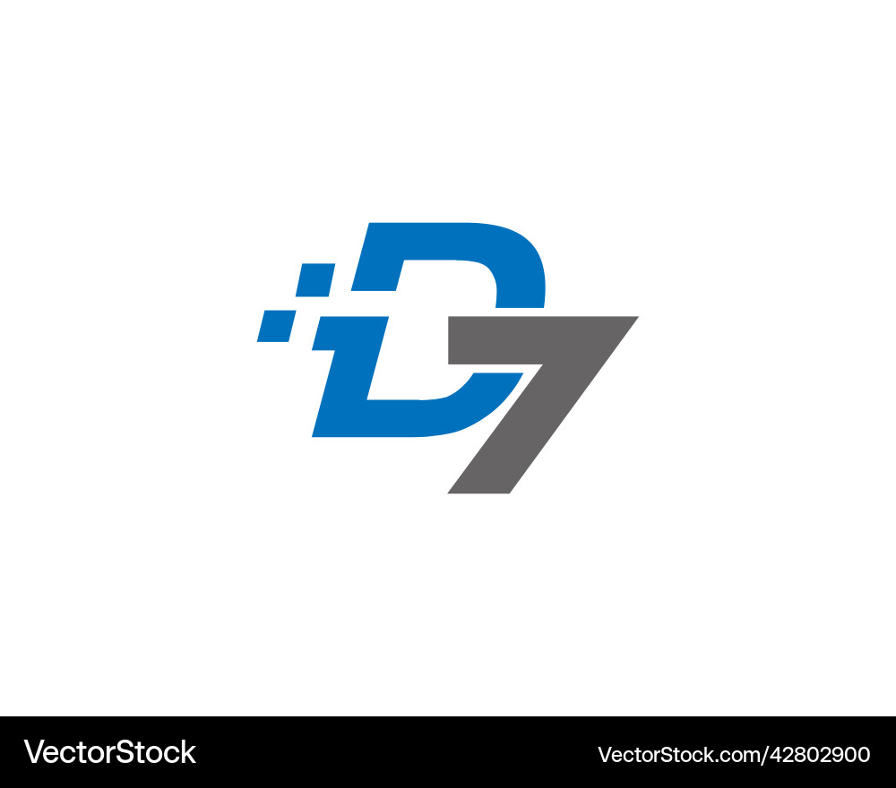 Abstract letter d7 7d premium logo design Vector Image