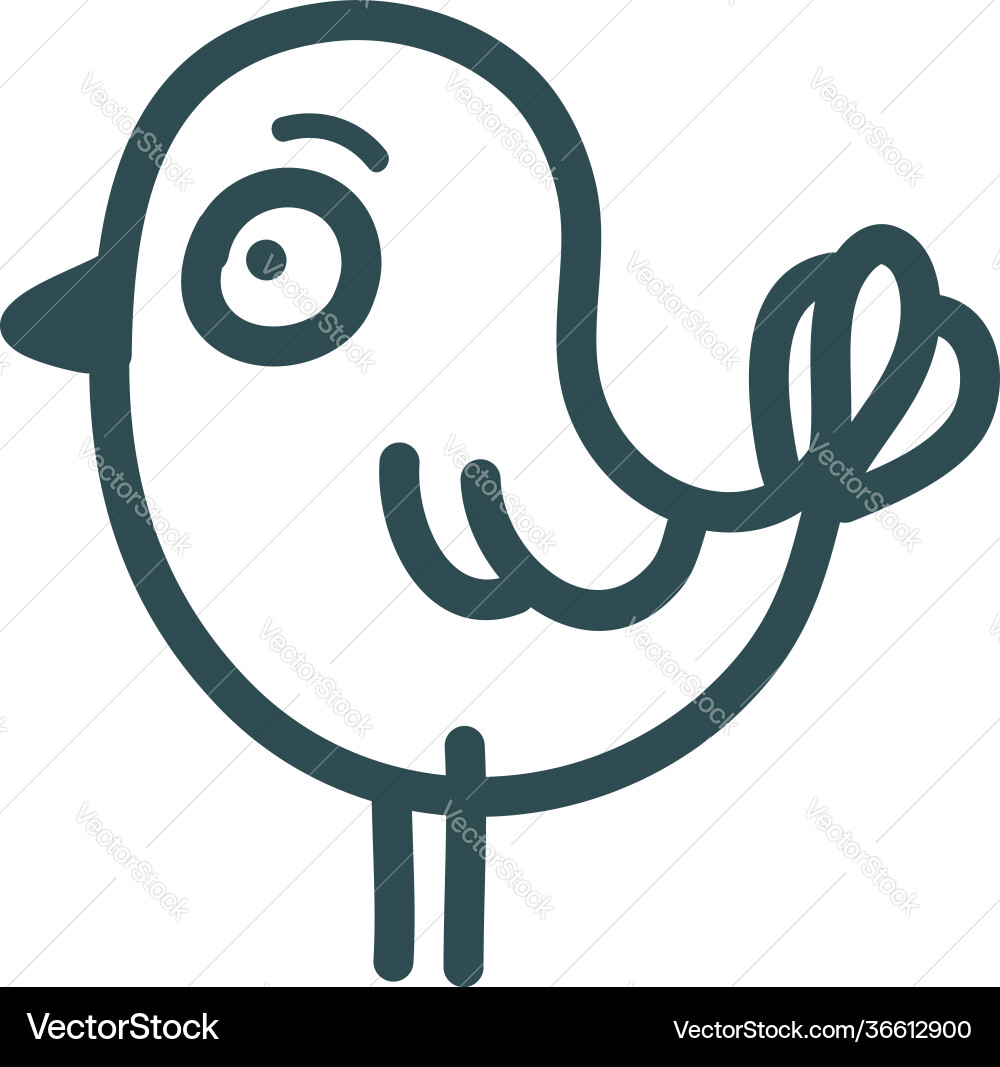 Blue chicken with big eyes on white background Vector Image