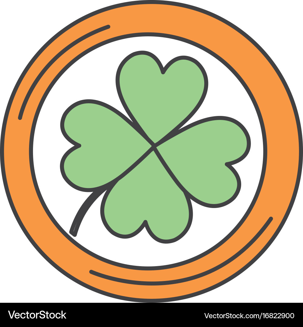 Coins with clovers icon Royalty Free Vector Image