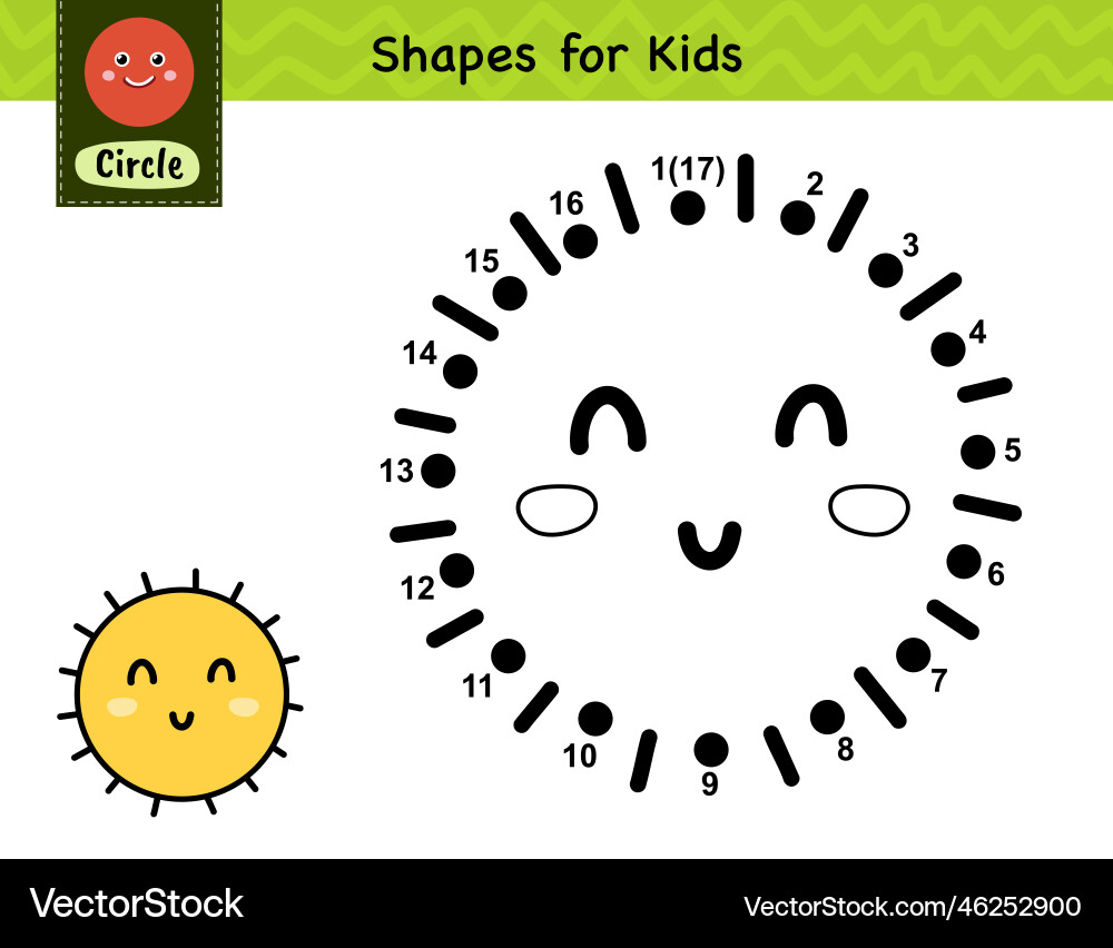 Connect the dots and draw a cute sun dot Vector Image