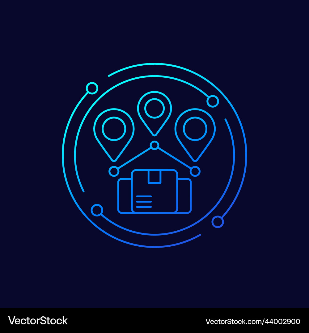 Dropshipping line icon order fulfillment Vector Image